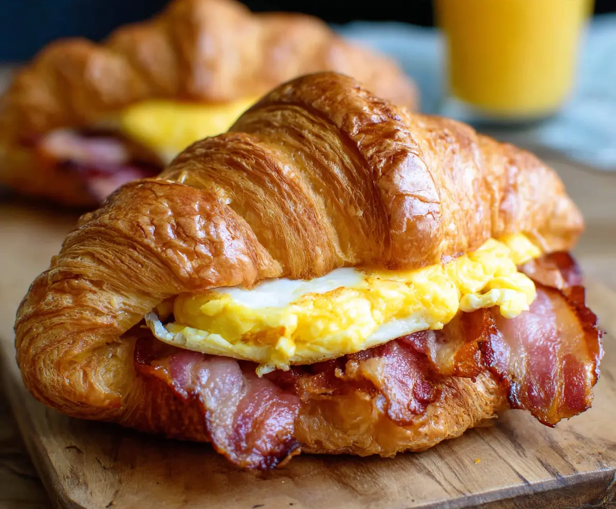 Delicious Bacon Egg Croissant Sandwich Recipe
