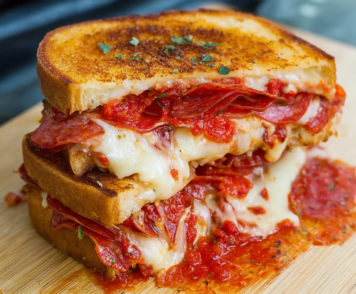 Delicious Pepperoni Pizza Grilled Cheese Recipe