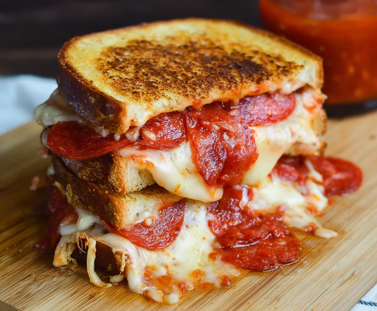 Delicious Pepperoni Pizza Grilled Cheese Recipe